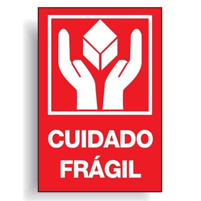 Etiqueta Adesivo Cuidado Frágil para Embalagem de Transporte